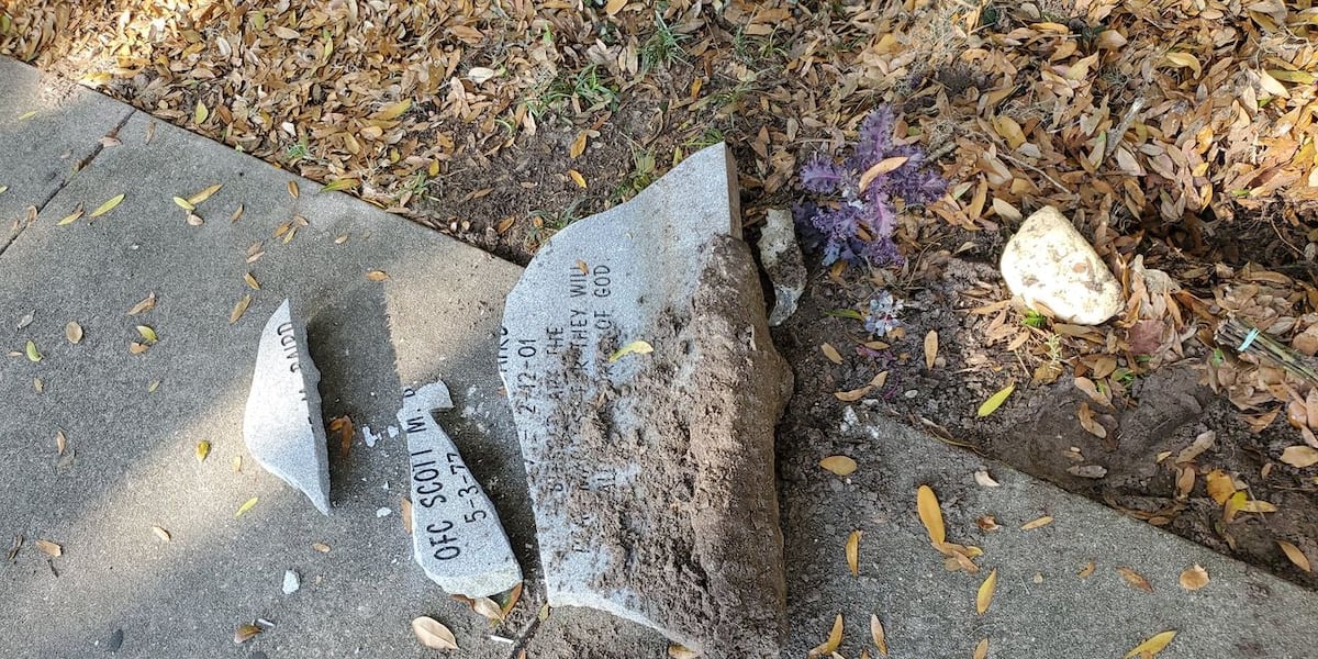 Memorial commemorating fallen Gainesville Police officer destroyed by ... Memorial commemorating fallen Gainesville Police officer destroyed by ...